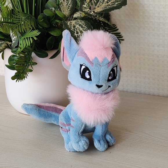 Neopets | Toys | Neopets Stripped Blue And Pink Xweetok Small Plush Toy ...